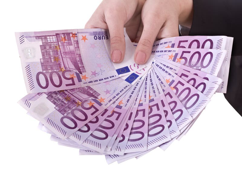 Money euro in girl hand. stock image. Image of shopping - 10844551