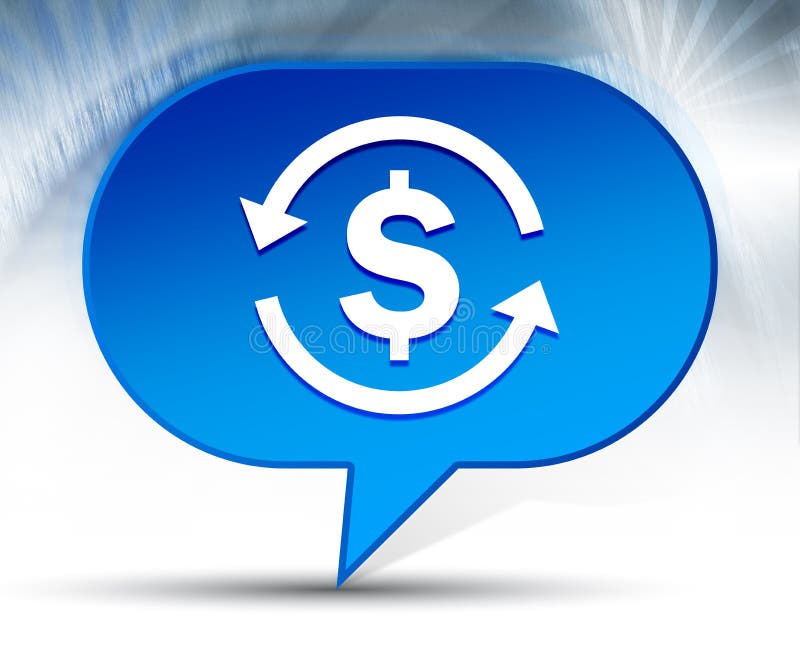 Money Exchange Dollar Sign Icon Blue Bubble Background Stock ...