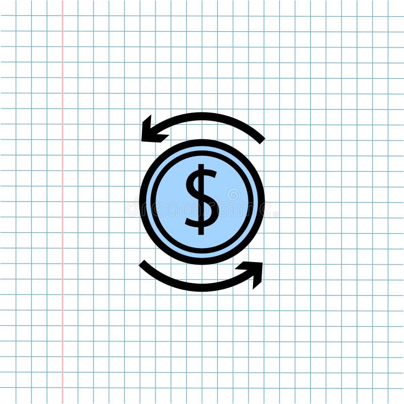 Money Exchange Symbol Icon on Paper Note Background, Media Icon for ...