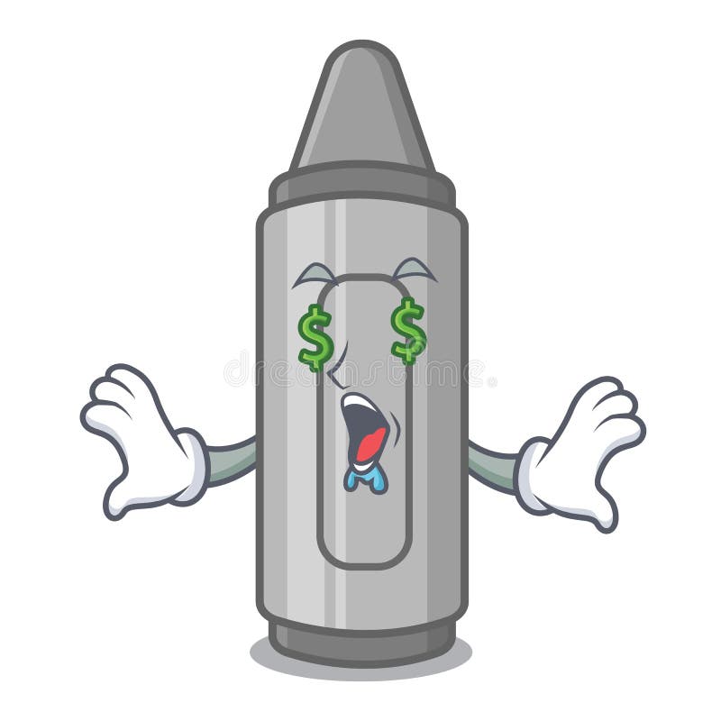 Crayon with Money Illustration Stock Vector - Illustration of school ...