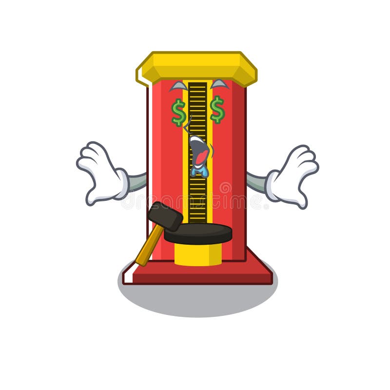 Money Eye Hammer Game Machine with the Cartoon Stock Vector ...