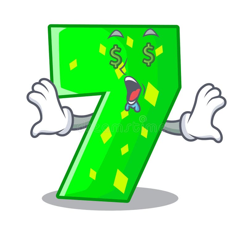 Money Eye Number Seven Isolated on the Mascot Stock Vector ...