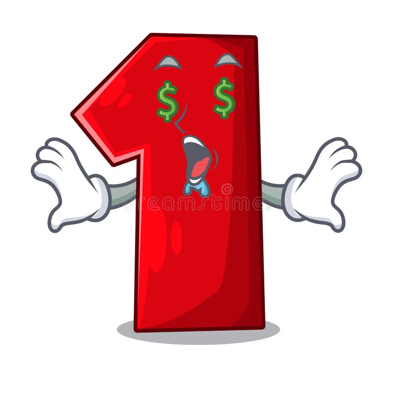 Money Eye Plastic Number One Isolated on Mascot Stock Vector ...