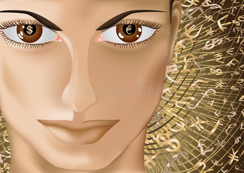 Money eyes_2 stock vector. Illustration of revenue, pretty - 16629534