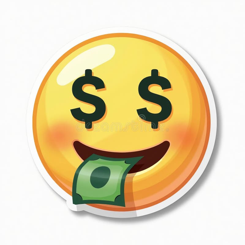 Money Eyes Emoji stock illustration. Illustration of happy - 344240612