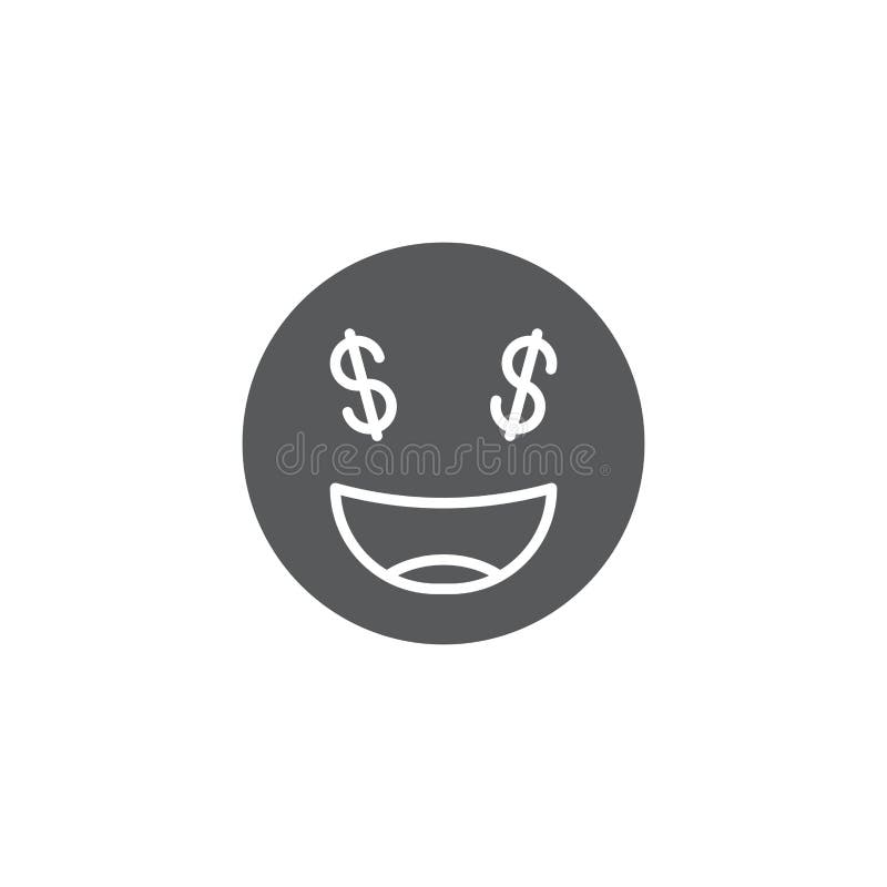 Money Face Smiley Vector Icon Symbol Emoticon Isolated on White ...