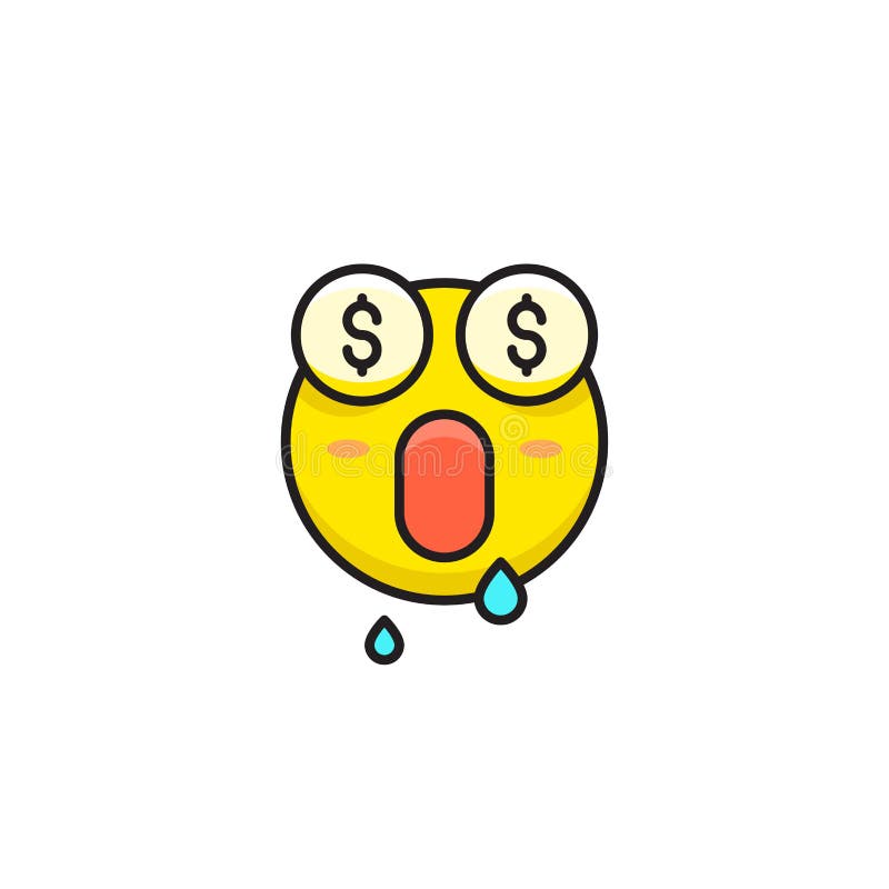 Money Face Smiley Vector Icon Symbol Emoticon Isolated on White ...