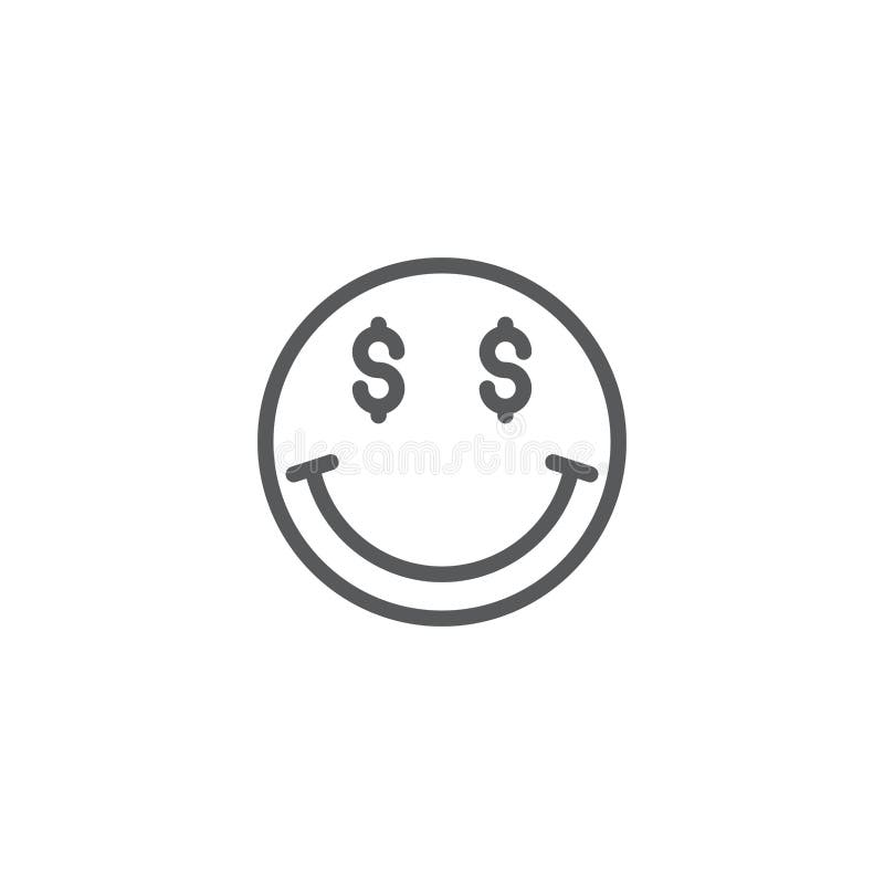 Money Face Smiley Vector Icon Symbol Emoticon Isolated on White ...