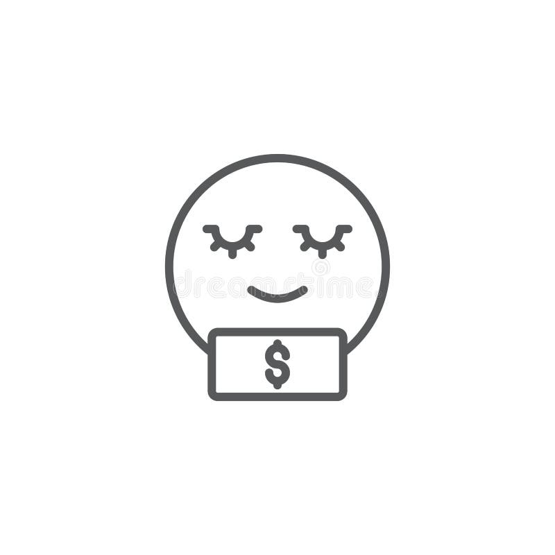 Money Face Smiley Vector Icon Symbol Emoticon Isolated on White ...