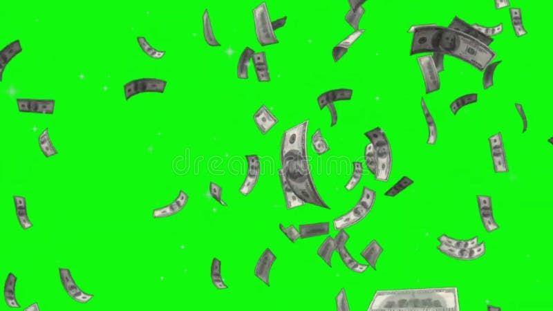 Money Fall Animation Effect Green Screen Stock Video - Video of ...