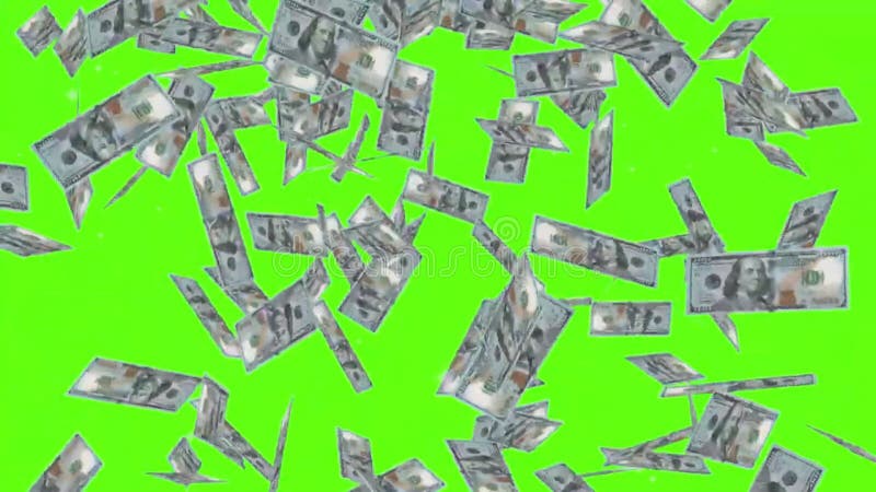 Money Fall Animation Effect Green Screen Stock Video - Video of dollar ...