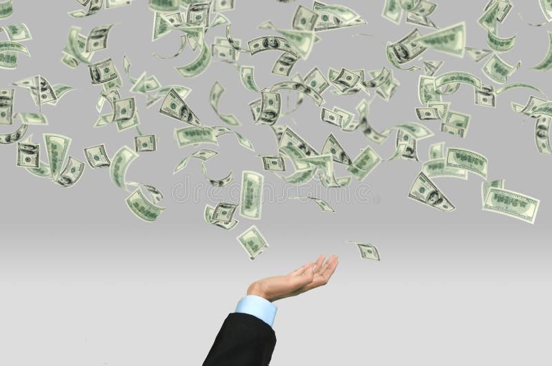 Money Rain stock image. Image of millionaire, earn, hand - 100702873
