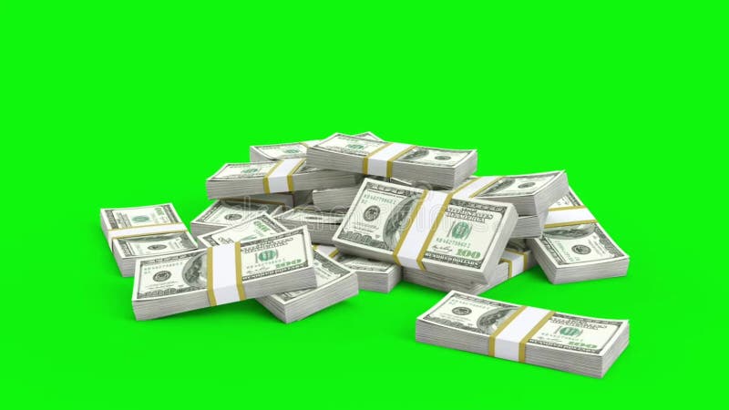 : Money Falling, Banknotes are Falling on a Green Screen. Money Rain ...