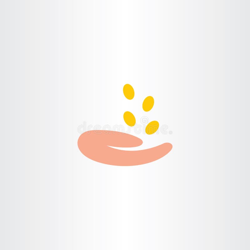 Money Falling in Hand Collecting Coins Icon Vector Stock Vector ...