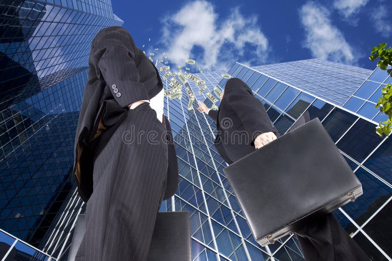 Money Falling From The Top Of A Building Stock Photo - Image of ...