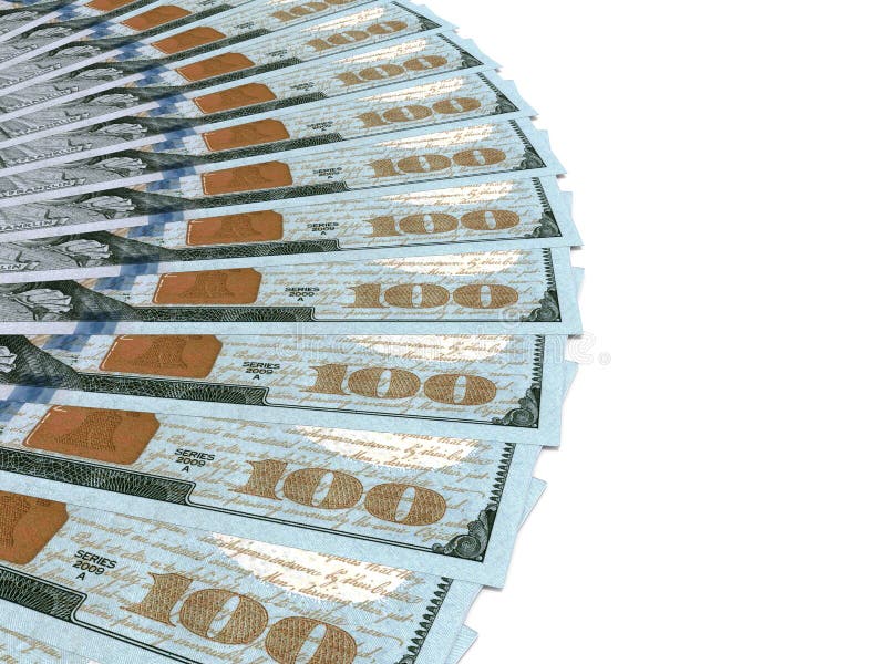 Money Fan. New One Hundred Dollars Stock Illustration - Illustration of ...