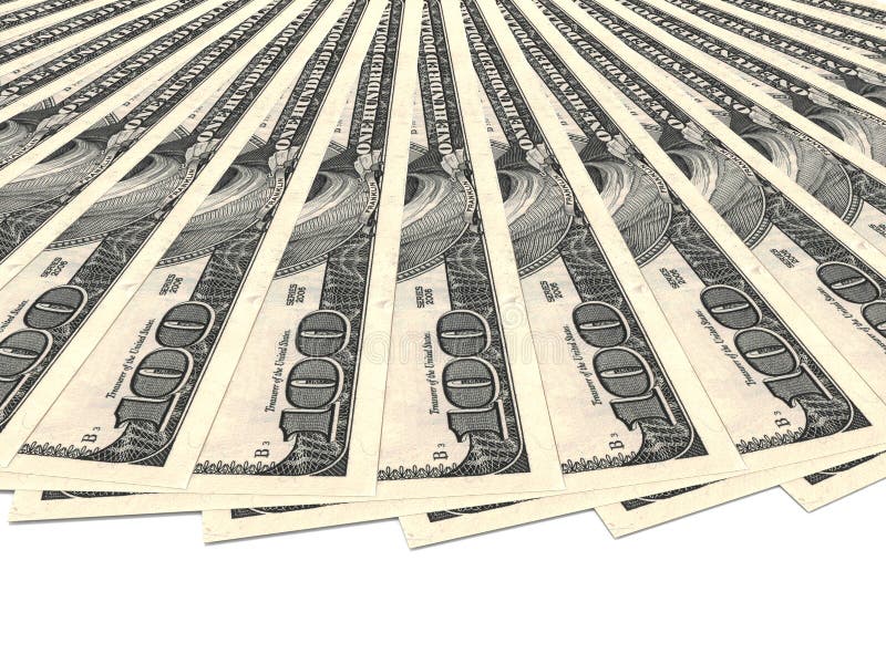 Money Fan. One Hundred Dollars Stock Illustration - Illustration of ...