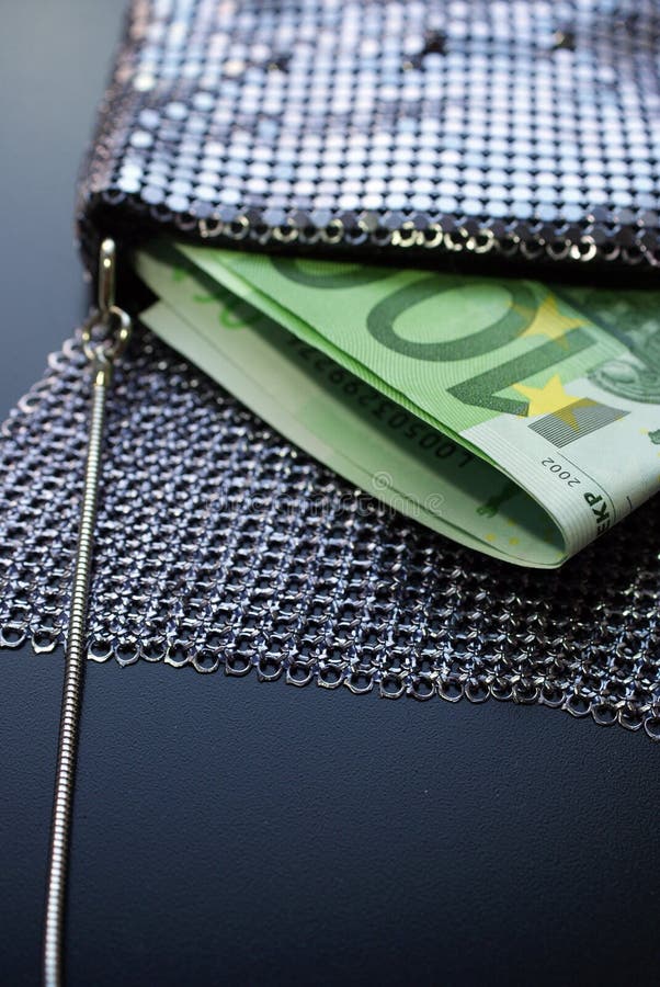 Money in Fancy Evening Bag stock photo. Image of money - 18137782
