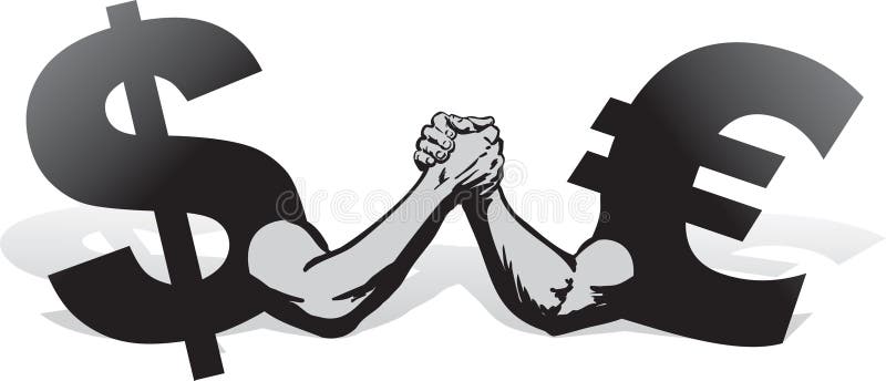 Money fight stock vector. Illustration of dollar, europa - 4158409