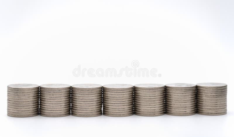 Stack of Silver Coins with Trading Chart in Financial Concepts and ...