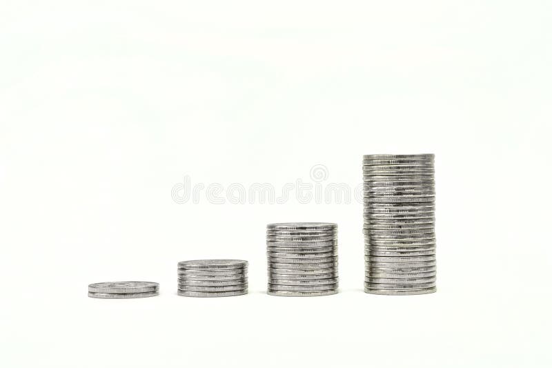Stack of Silver Coins with Trading Chart in Financial Concepts and ...
