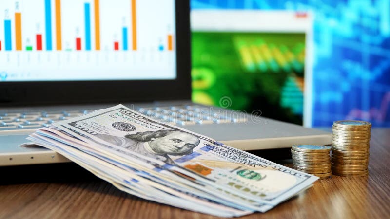 Money and Financial Data on a Monitor Stock Photo - Image of market ...