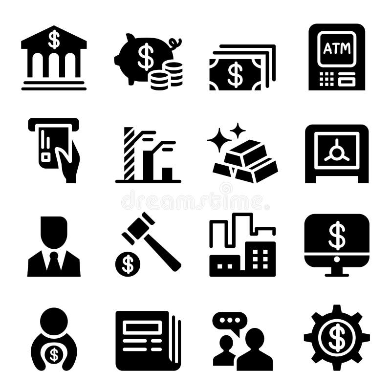 Money & Financial Icon Set Stock Vector - Illustration of collection ...