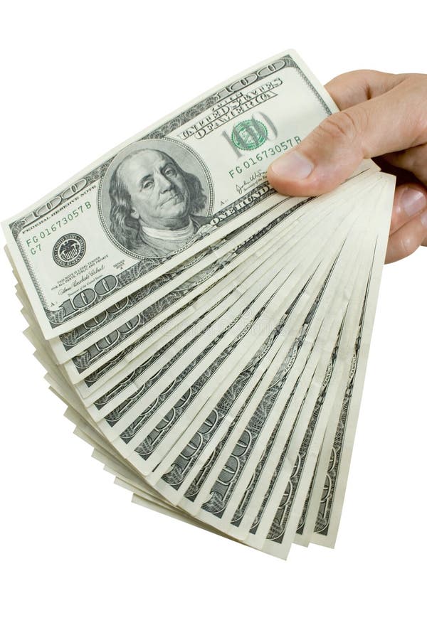 Money in fingers isolated stock image. Image of dollar - 2968293