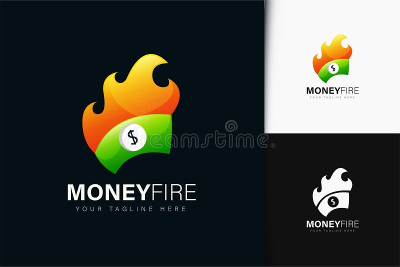 Money Fire Logo Design with Gradient Stock Vector - Illustration of ...