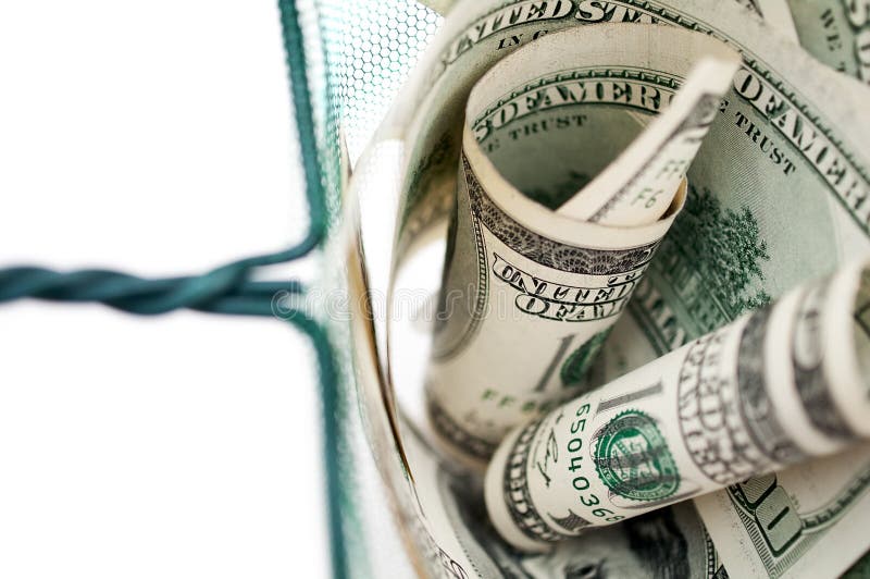 Money in fishing net stock photo. Image of income, cost - 20291426