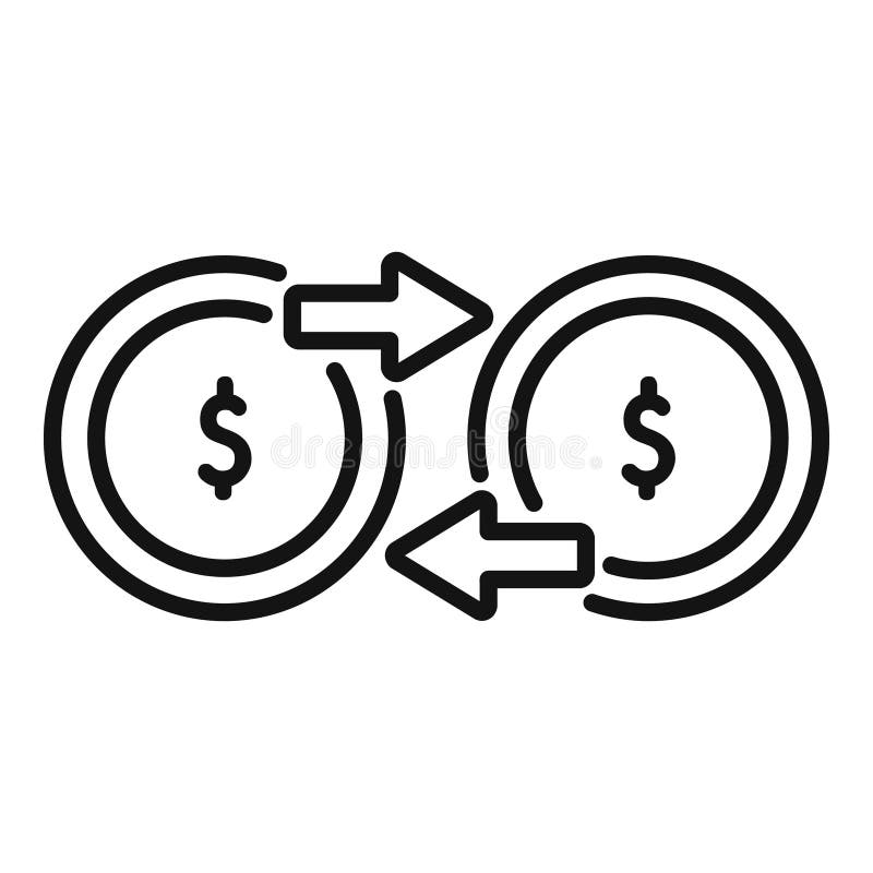 Money Flow Arrow Exchanging Currency Symbol Icon Stock Vector ...