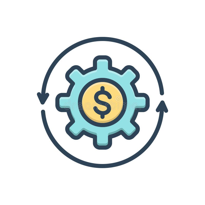 Color Illustration Icon for Money Flow, Circulate and Cycle Stock ...