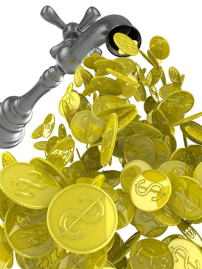 Money flow from metal tap stock photo. Image of capitalism - 40159482