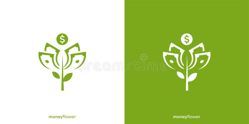 Money Flower Logo. Money and Flower or Plant with Minimalist Style ...