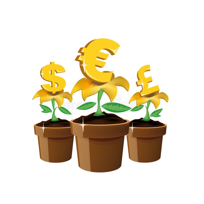 Money flowers stock vector. Illustration of invest, income - 10460540