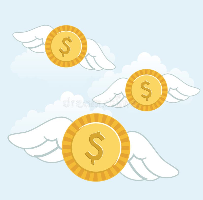 Let the Money Fly into Your Bank Account Stock Illustration ...
