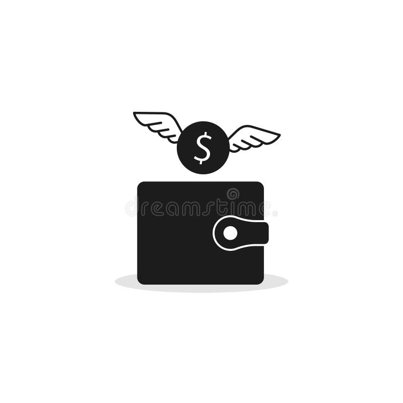 Money Fly Out of the Wallet Icon, Vector Isolated Flat Design ...