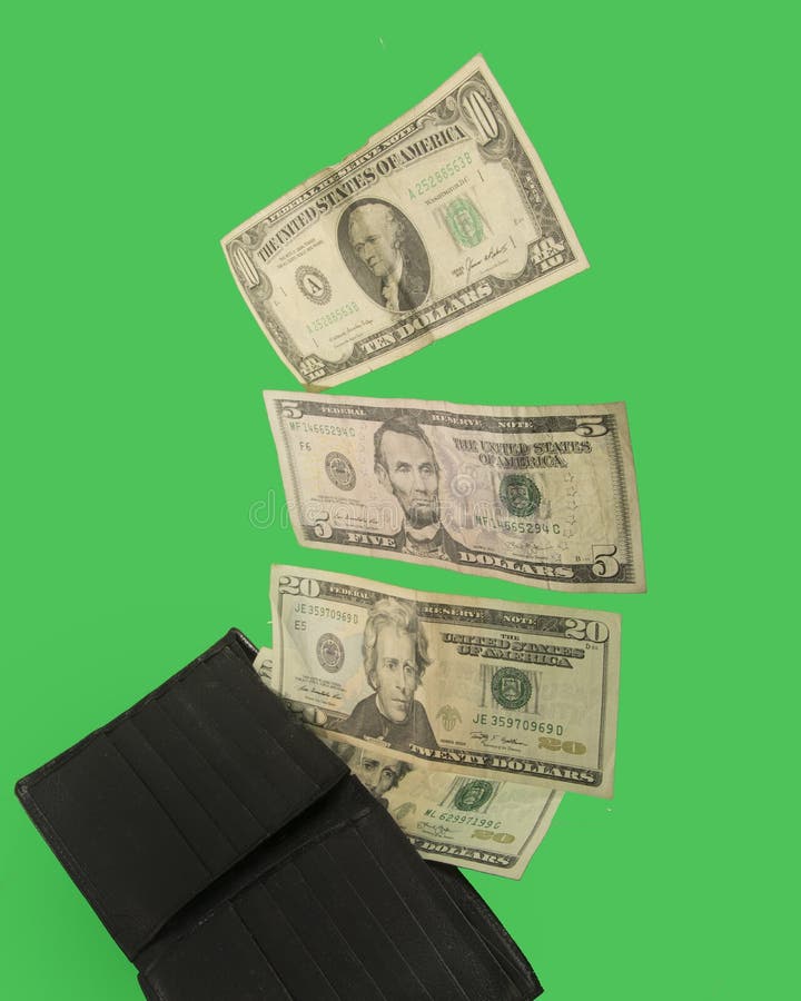 Money Flying out of Wallet stock image. Image of salary - 88134091