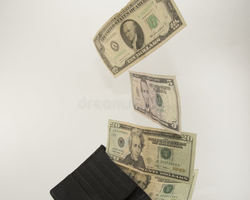 Money Flying out of Wallet stock image. Image of black - 88134469