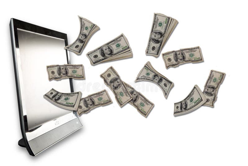 Money Flying Out of Your Computer Stock Image - Image of reward ...