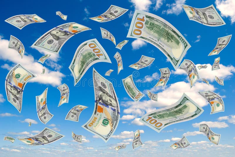 Money is Flying in the Sky. Stock Photo - Image of bonus, loans: 51060414