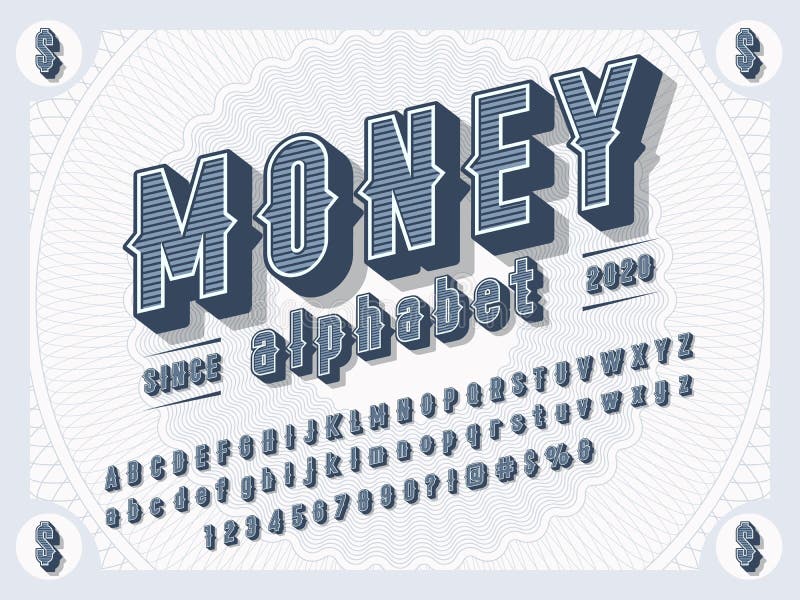 Money Alphabet Lower Case stock illustration. Illustration of currency ...