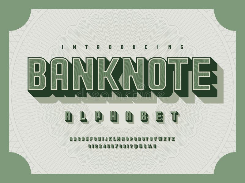 Money font stock vector. Illustration of text, number - 272776141