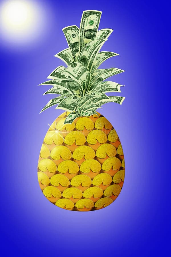 Money in the Form of a Pineapple Stock Illustration - Illustration of ...