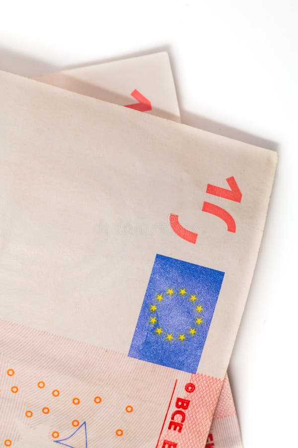 Money in the Form of Two Ten Euro Bills Stock Image - Image of economy ...