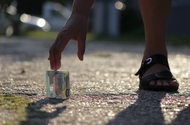 Money found stock photo. Image of metaphor, bright, person - 96021658
