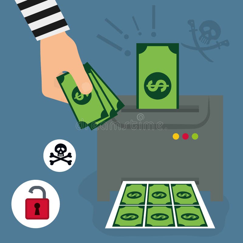 Money Fraud and Hacking Design Stock Vector - Illustration of finance ...