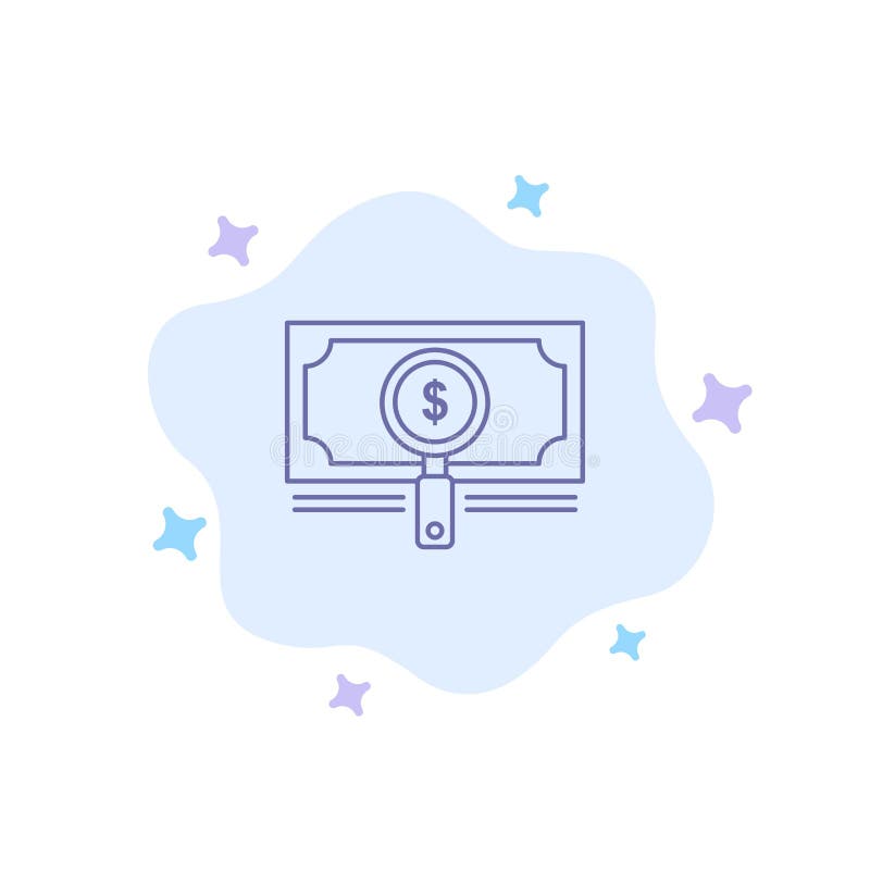 Money, Fund, Search, Loan, Dollar Blue Icon on Abstract Cloud ...
