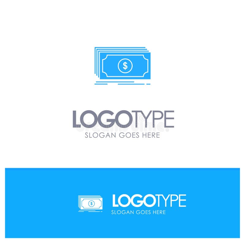 Money, Fund, Transfer, Dollar Blue Solid Logo with Place for Tagline ...