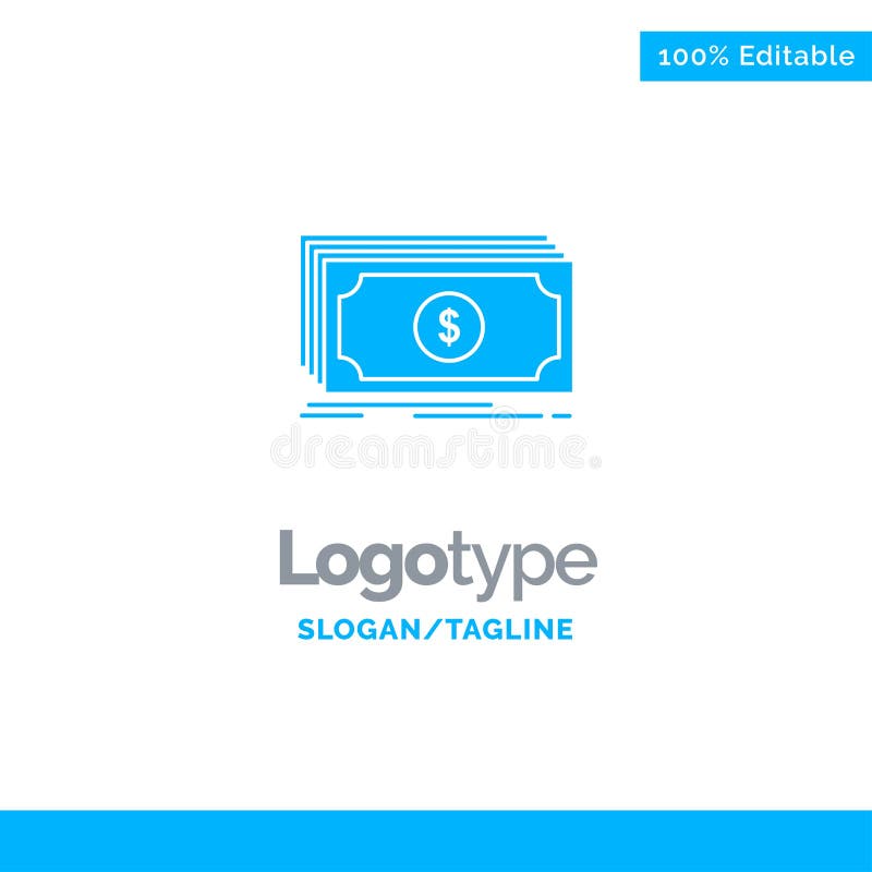 Money, Fund, Transfer, Dollar Blue Solid Logo Template. Place for ...